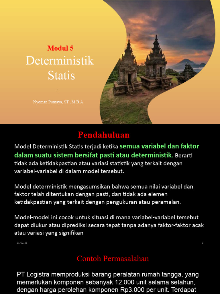 Sesi 5 Model Deterministik Statis | PDF