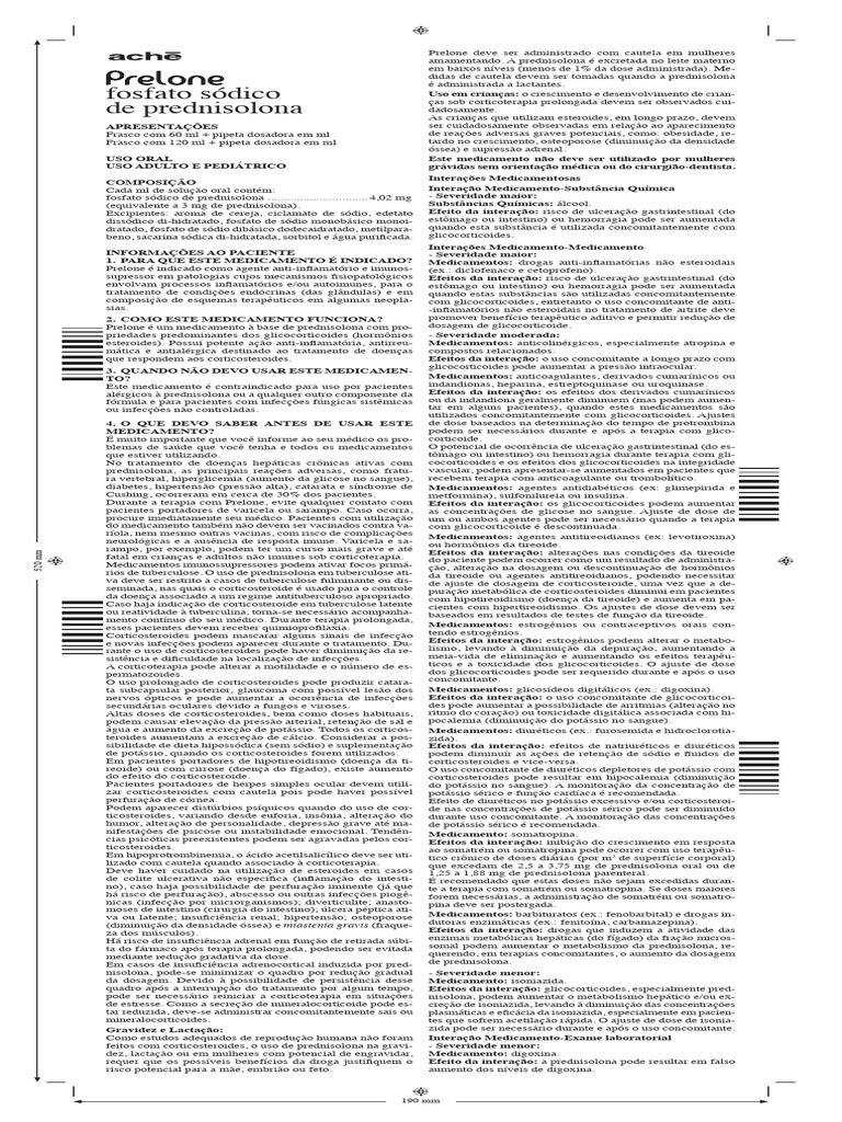 Bula Prelone Solucao Oral | PDF | Diabetes | Glicocorticoide