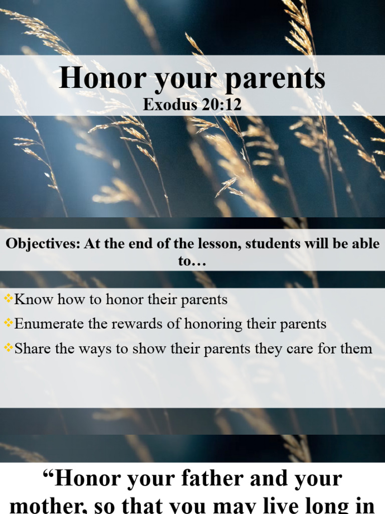 Honor Your Parents | PDF