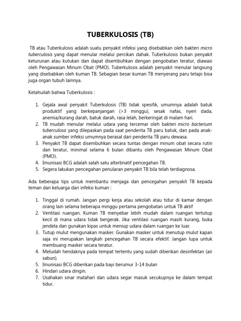 Materi Tuberkulosis Kemenkes | PDF