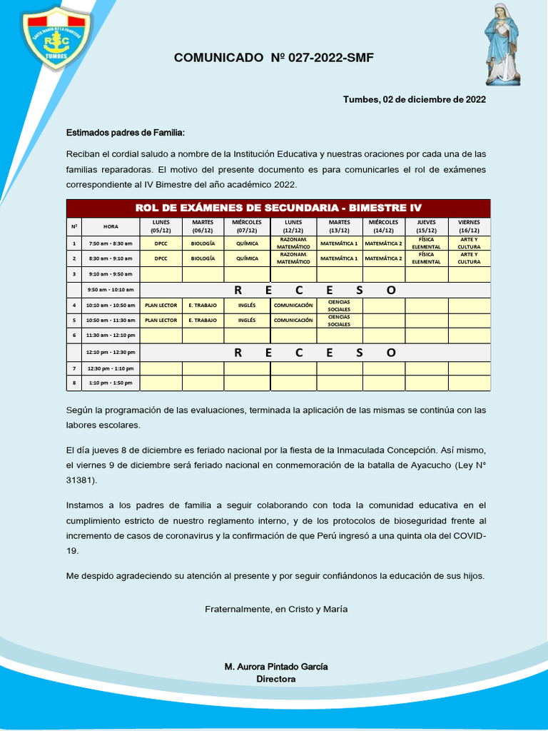 Comunicado #027-2022-SMF | PDF