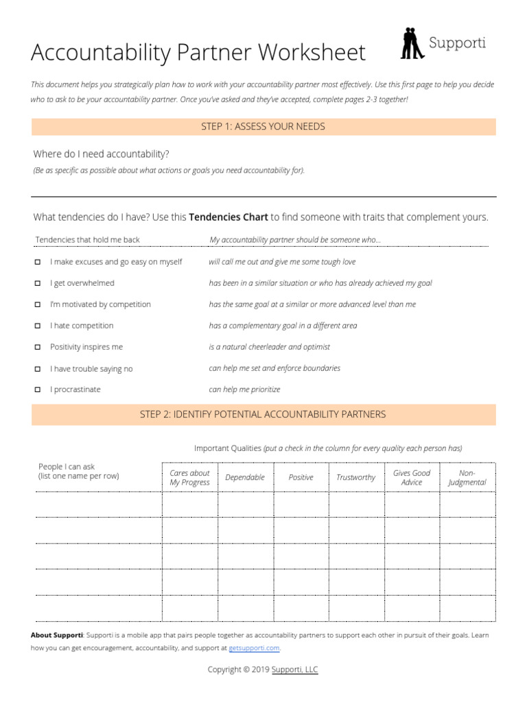 Accountability Partner Sheet | PDF