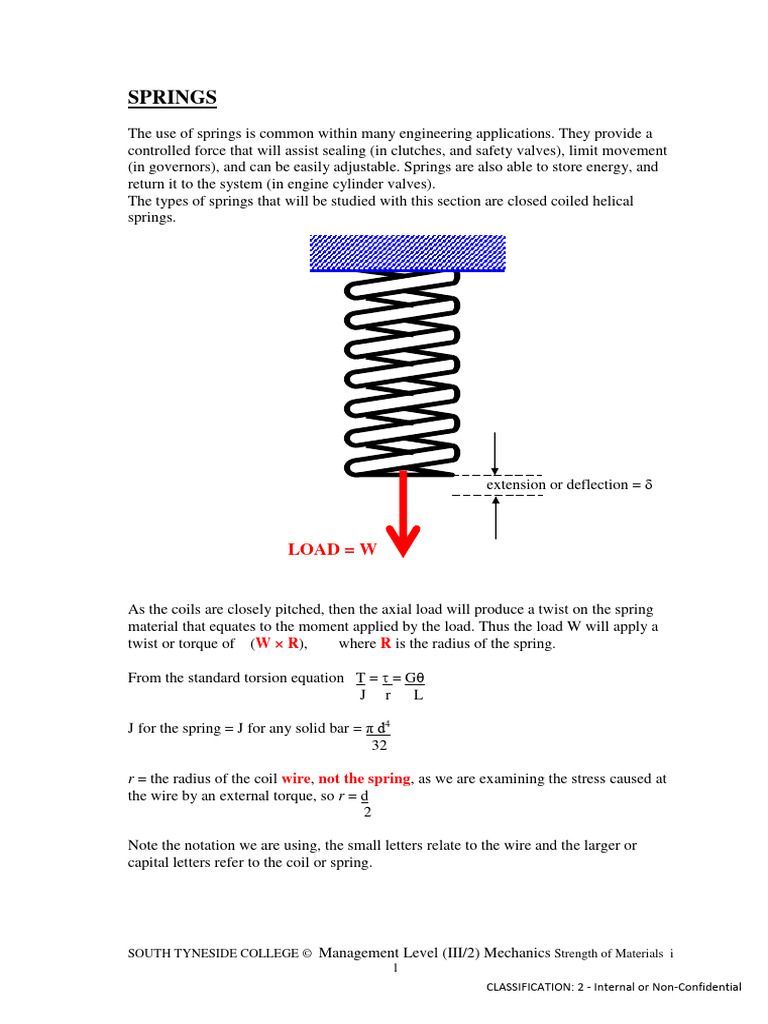 Spring | PDF | Bending | Strength Of Materials