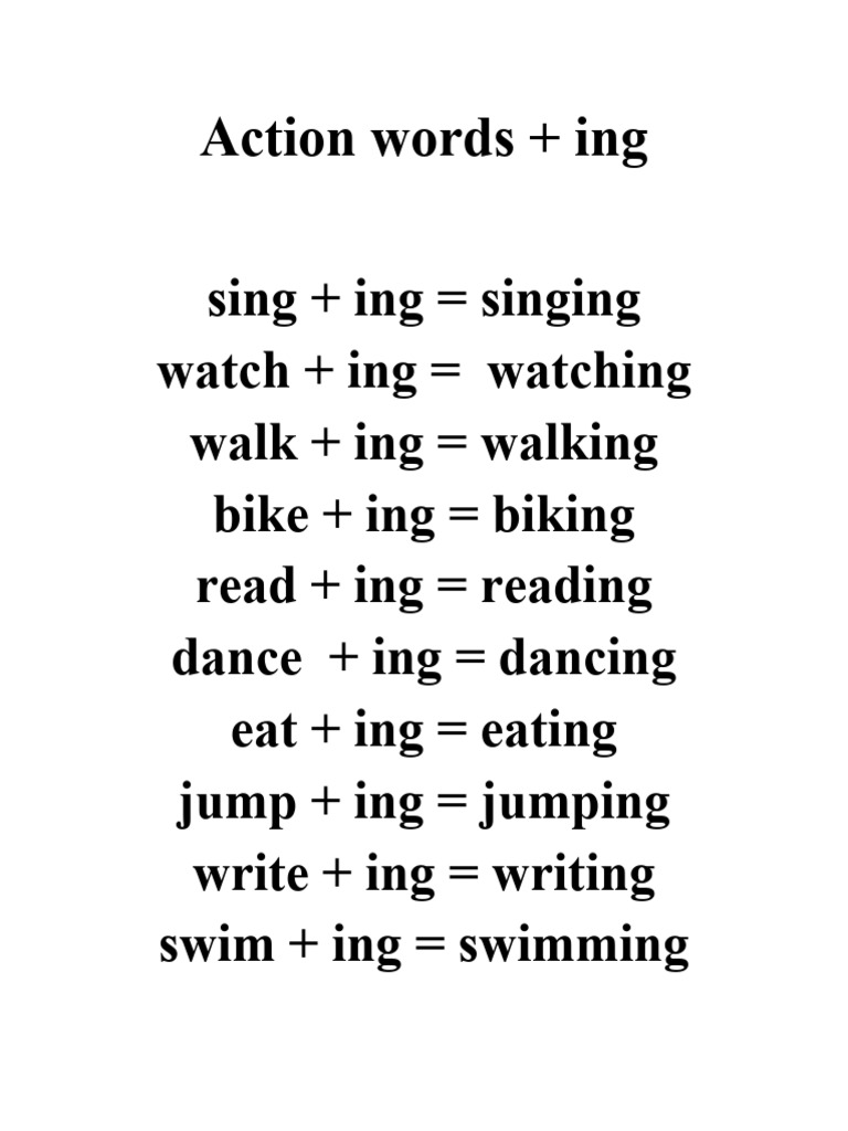 Action Words | PDF