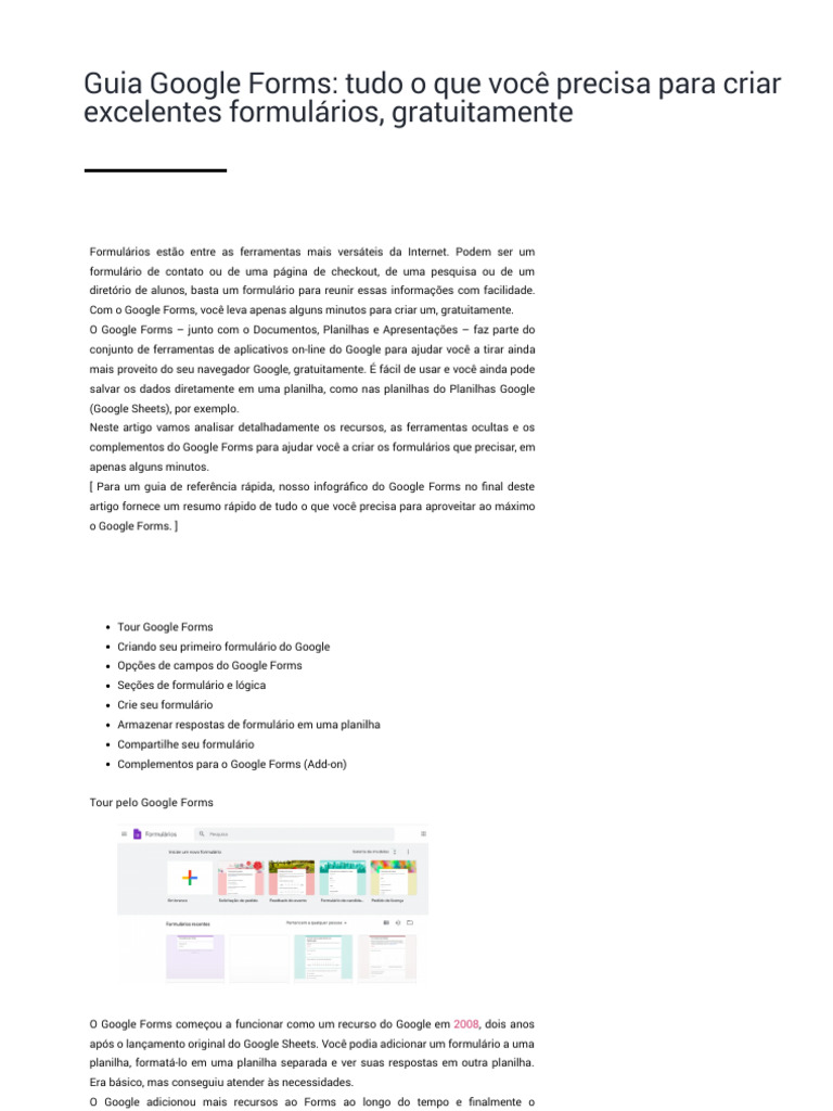 Guia Google Forms | PDF | Gmail | Linguagem de script