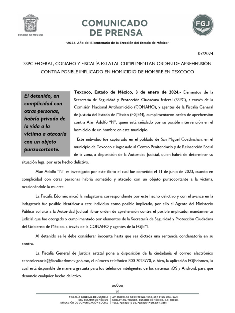 Comunicado 07 2024 | PDF