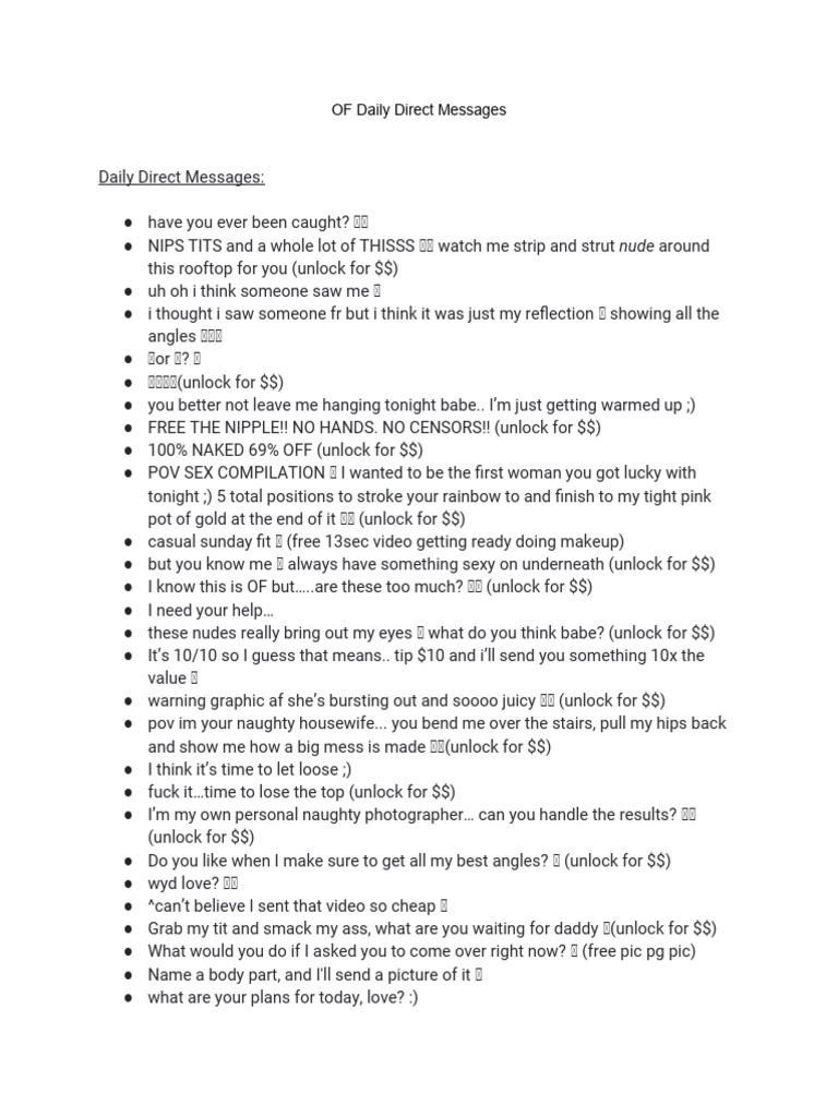 OF Daily Direct Messages | PDF