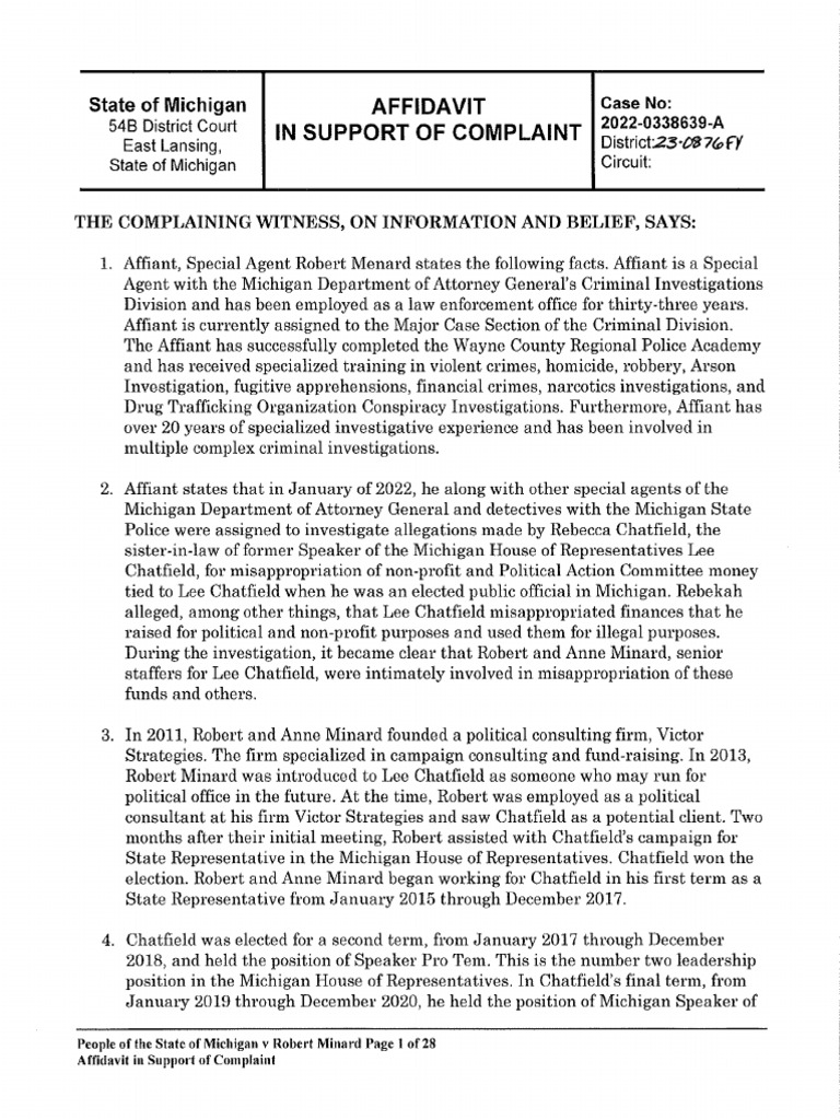 Robert Minard Affidavit Redacted | PDF | 501(C) Organization | Credit Card