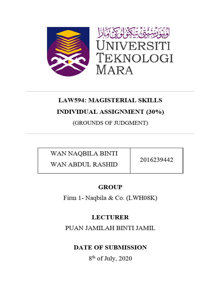 Contoh Grounds Of Judgment Pdf