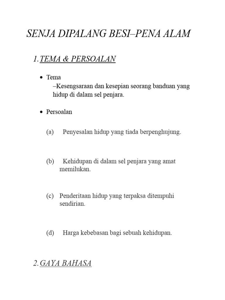 Sajak Senja Di Palang Besi | PDF
