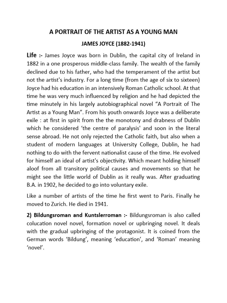 Portrait of A Artist As A Young Man | PDF | Classics