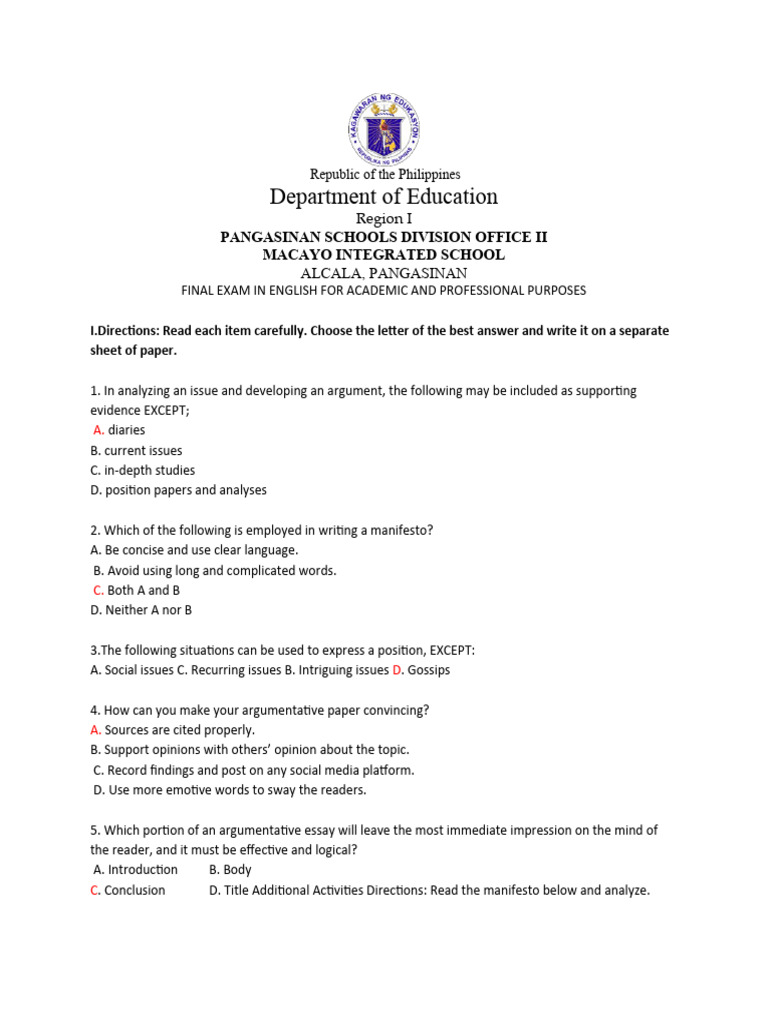 Eapp Exam | PDF | Truth | Cognition