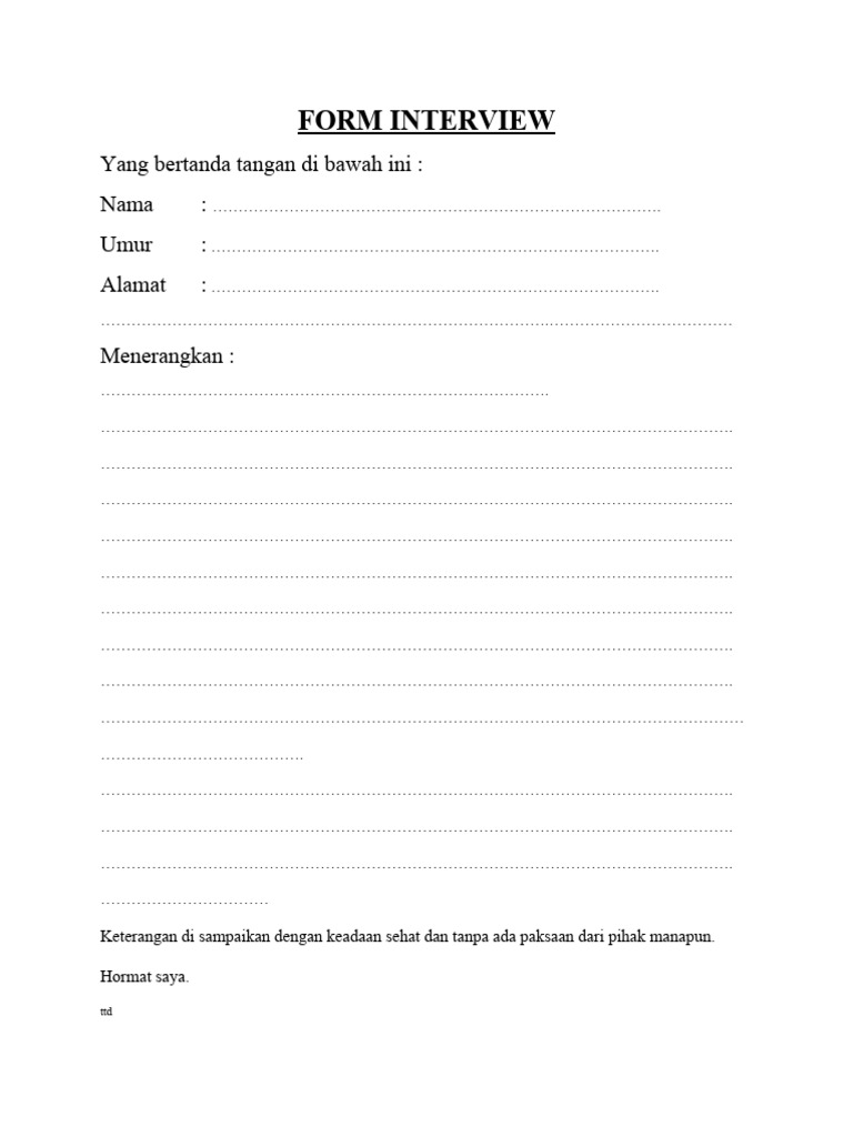 Form Interview | PDF