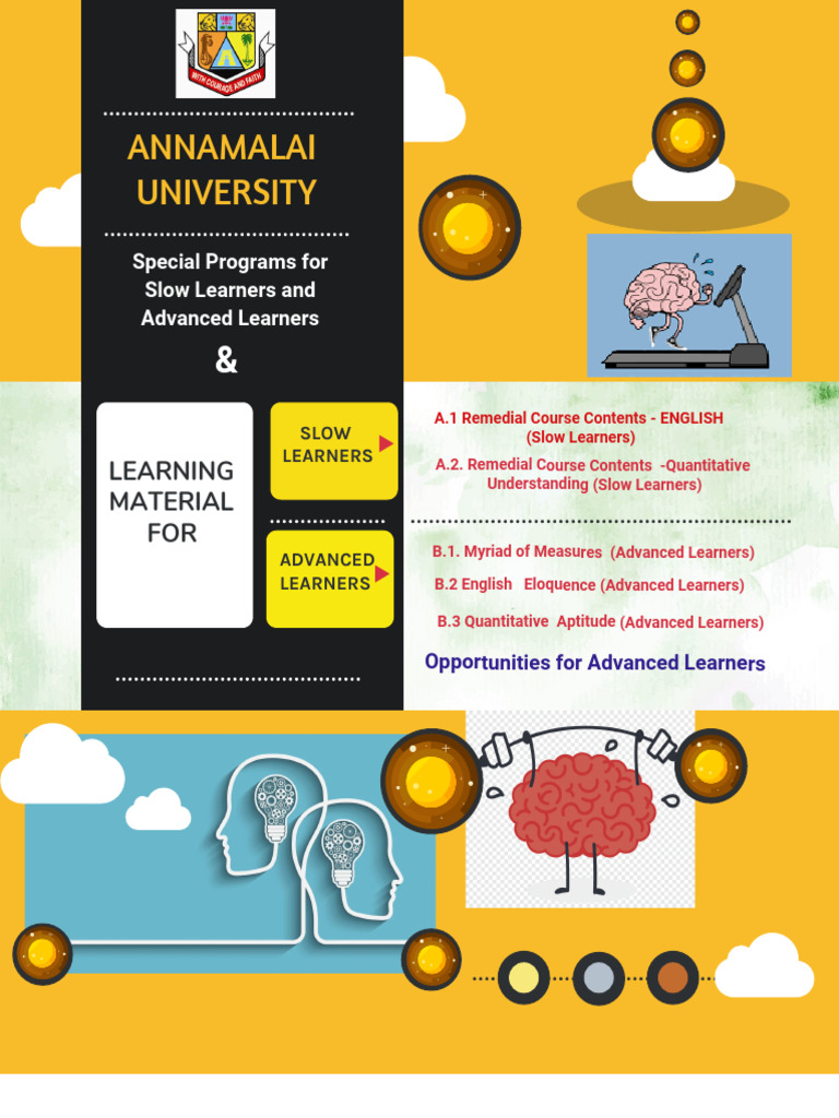 Learning Materials For Slow and Fast Learners | PDF