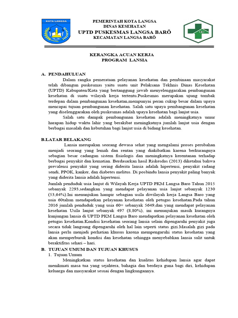 KERANGKA ACUAN Usila | PDF