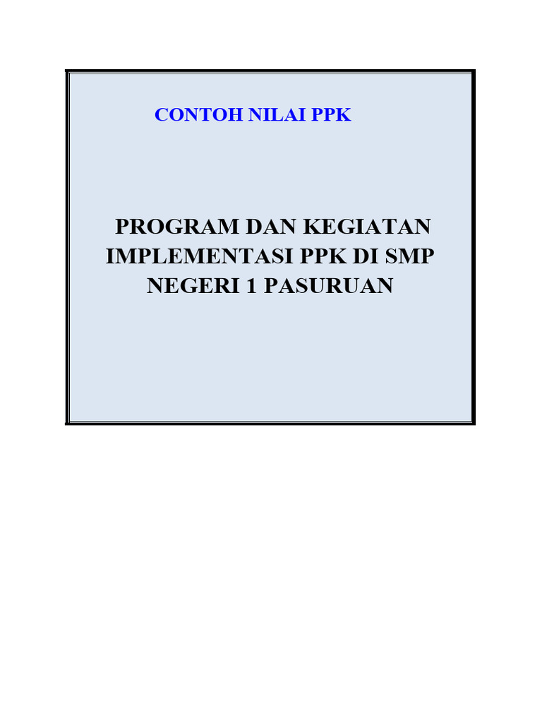 Contoh Prog PPK SMPN 1 | PDF