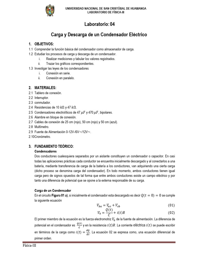 Laboratorio 04 Física III | PDF