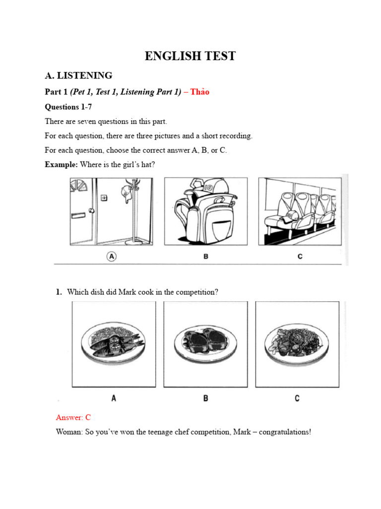ENGLISH TEST | PDF