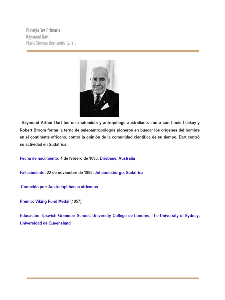 Raymond Dart 1 PDF | PDF