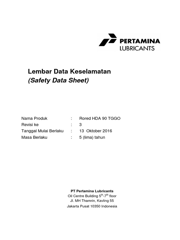 MSDS Rored HDA 90s | PDF