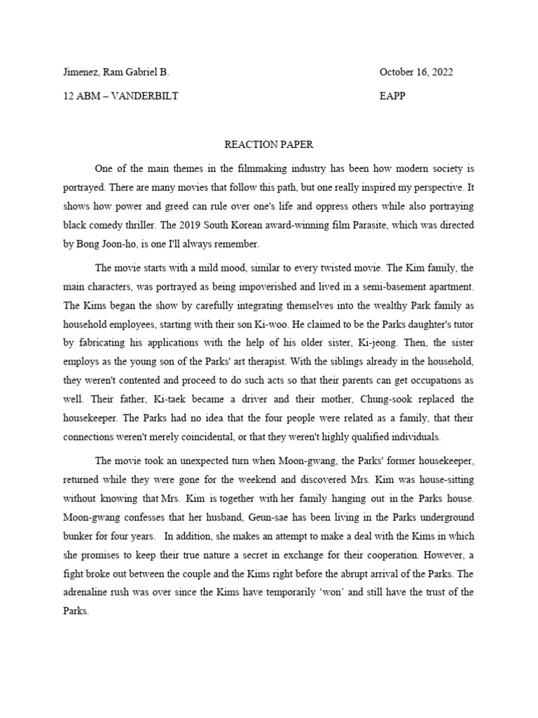 Reaction Paper EAPP | PDF