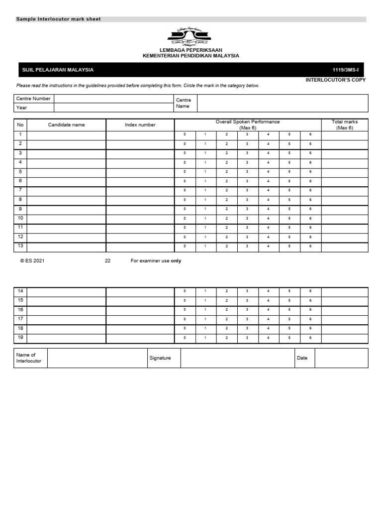 Instructions For Speaking Examiners V3 PDF | PDF