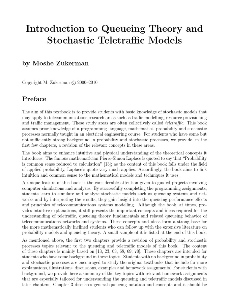 Class Notes Teletraffic Engineering | PDF | Probability Theory ...