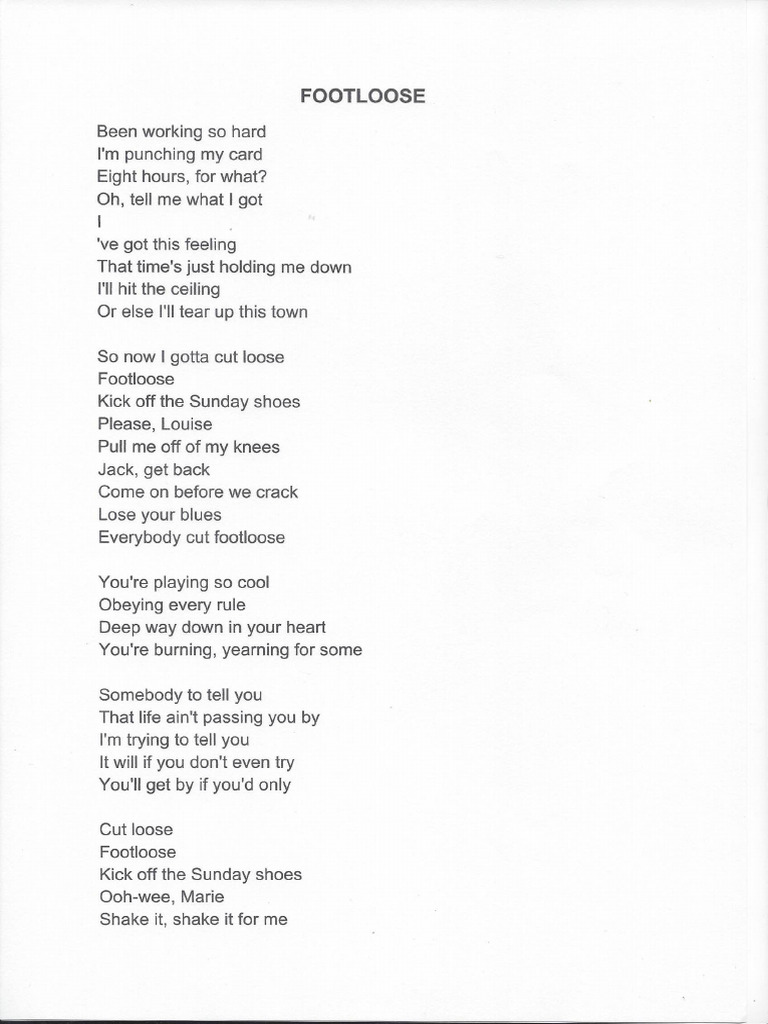 Letra Footloose | PDF