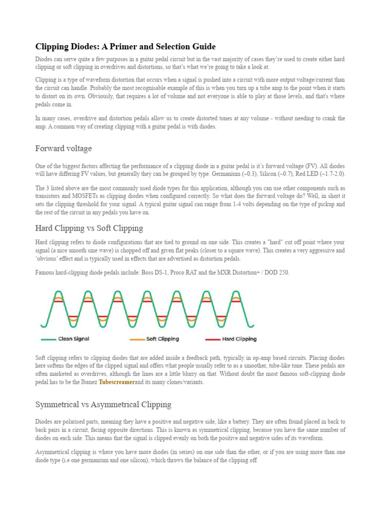 Clipping Diodes Primer and Selection Guide | PDF | Transistor | Diode