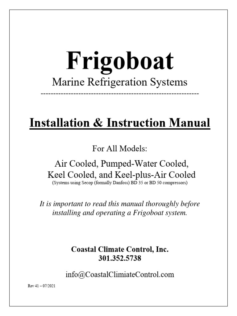 Frigoboat Manual Rev 41 | PDF | Technology & Engineering