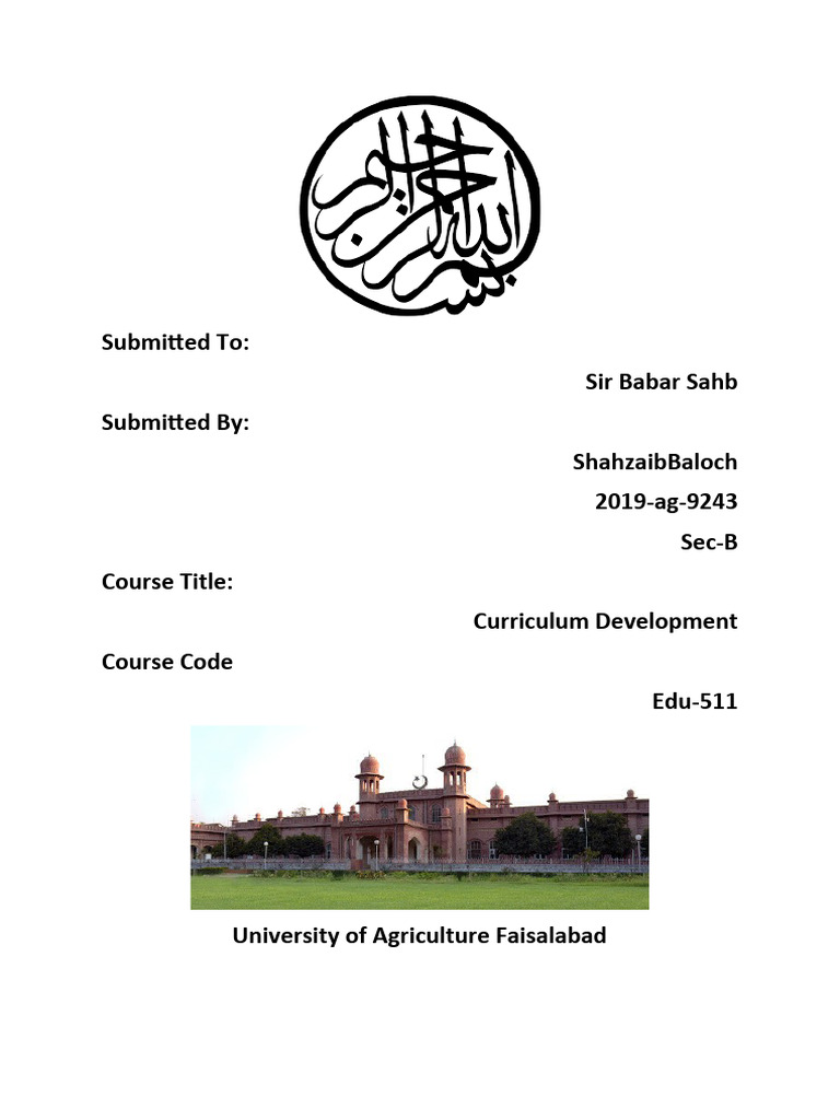 Final Assignment Edu 511 Curriculum Phy Pdf