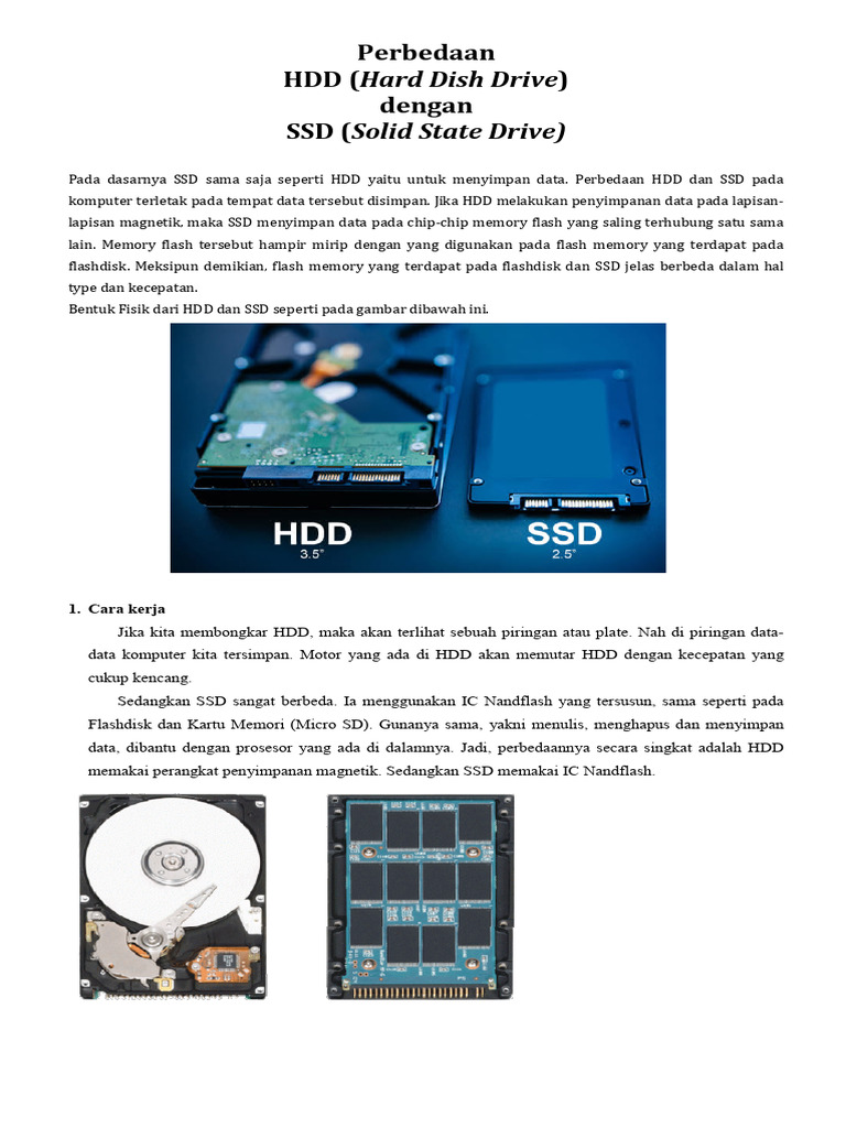 1 Perbedaan HDD Dan SSD | PDF
