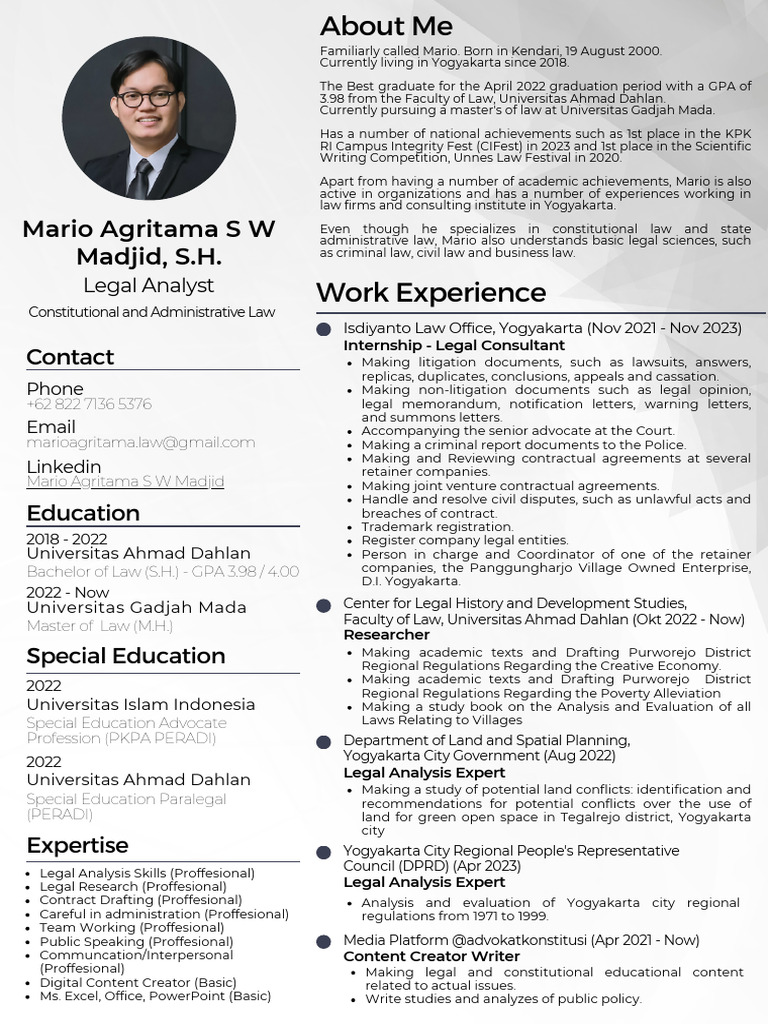Cv-Mario Agritama | PDF | Expert | Justice