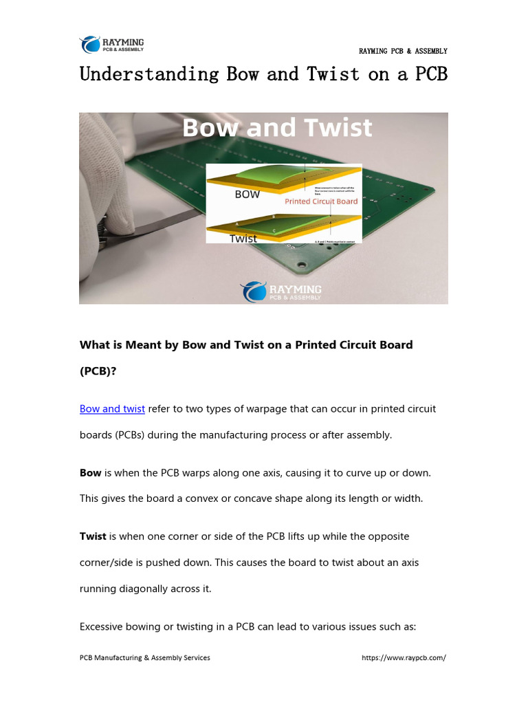 Understanding Bow and Twist On A PCB | PDF | Printed Circuit Board ...