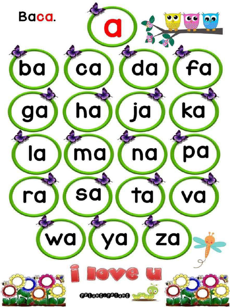 6 Latihan Bacaan Suku Kata KV Bahasa Melayu Kemahiran KV Kredi 1 | PDF