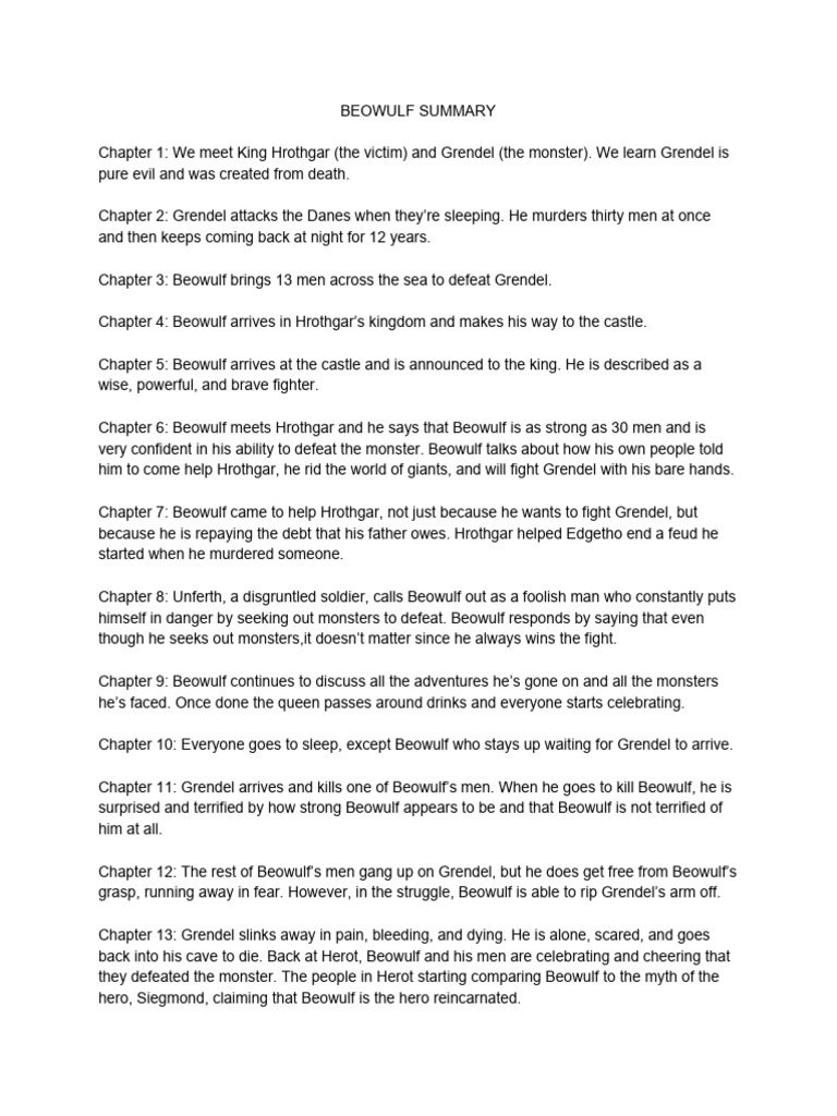 Text Summary.1-18 | PDF | Beowulf