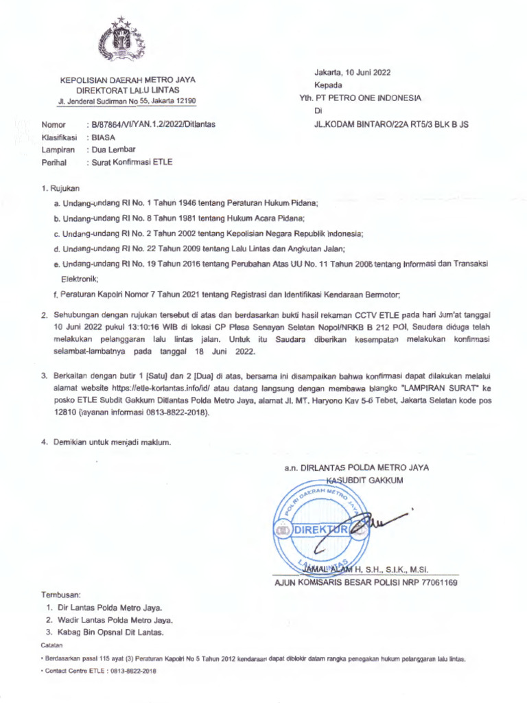 Etilang - B212POI | PDF