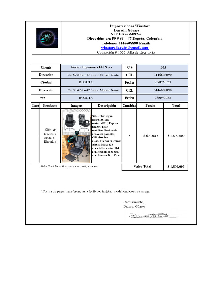 Documento Cotizacion Formal | PDF