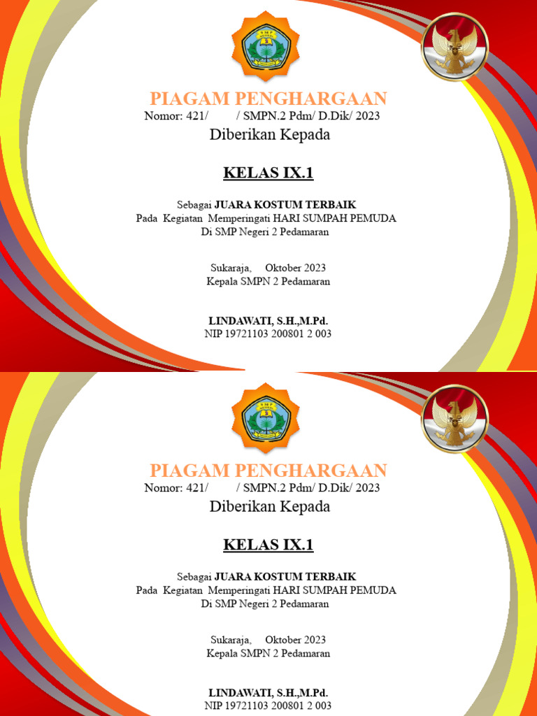 Piagam Lomba - 2 | PDF