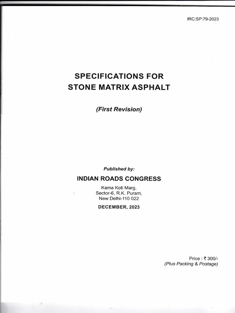 Sma Final Code - IRC SP 79 2023 First Revision-03.12.2023 | PDF | Road ...