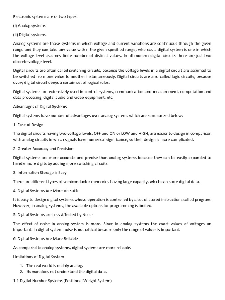 Number System Pdf Digital Signal Binary Coded Decimal 