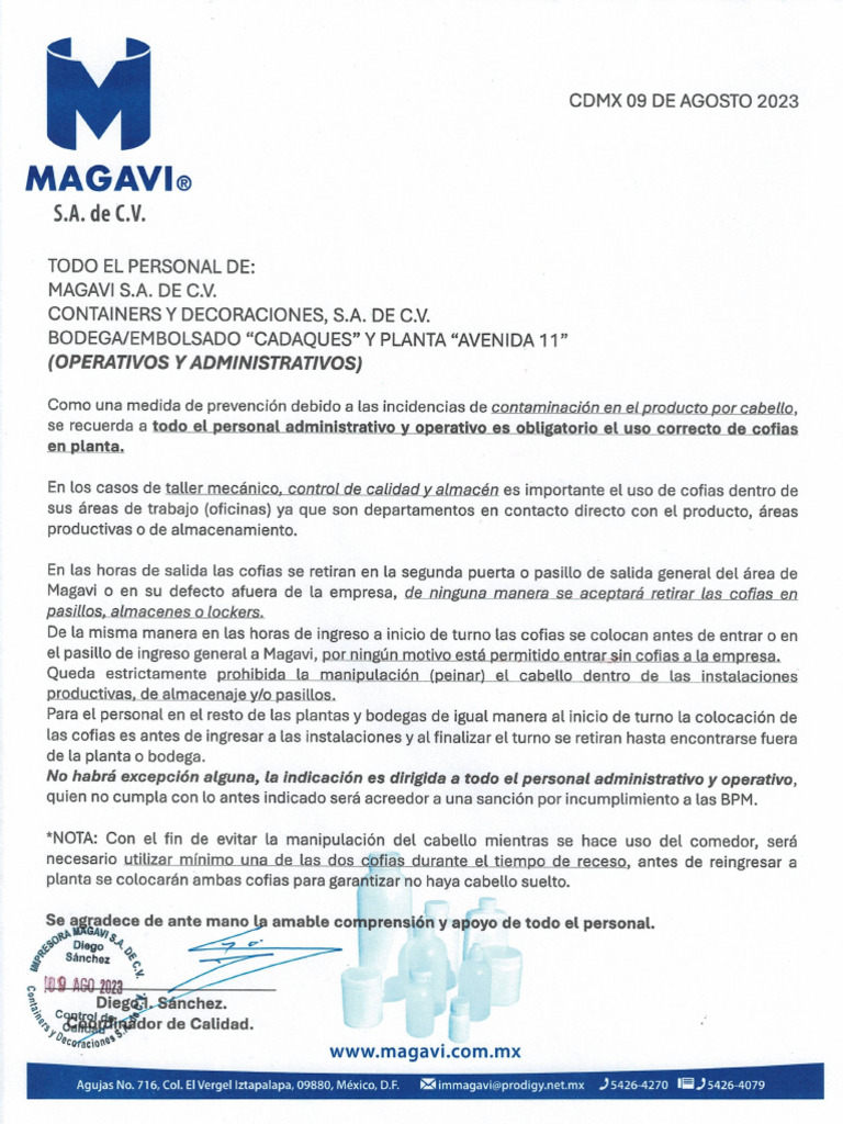 Uso de Cofias (Magavi) | PDF