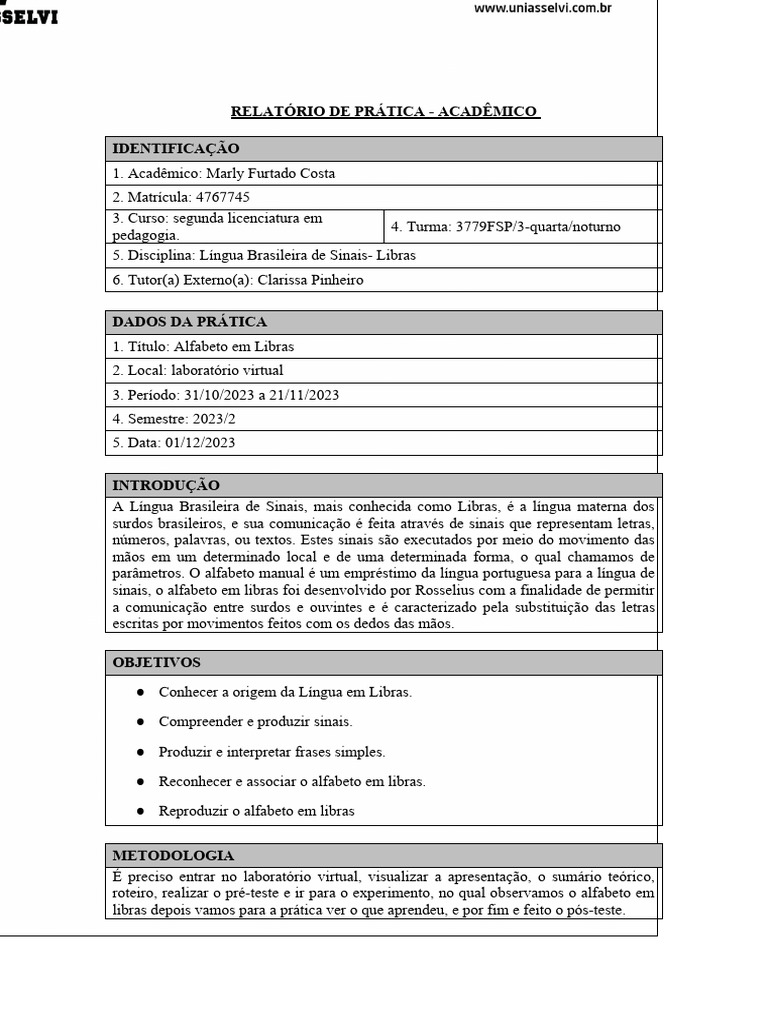 Ficha De Requerimento E Relat Rio Pdfmodelo Ficha De Observacion