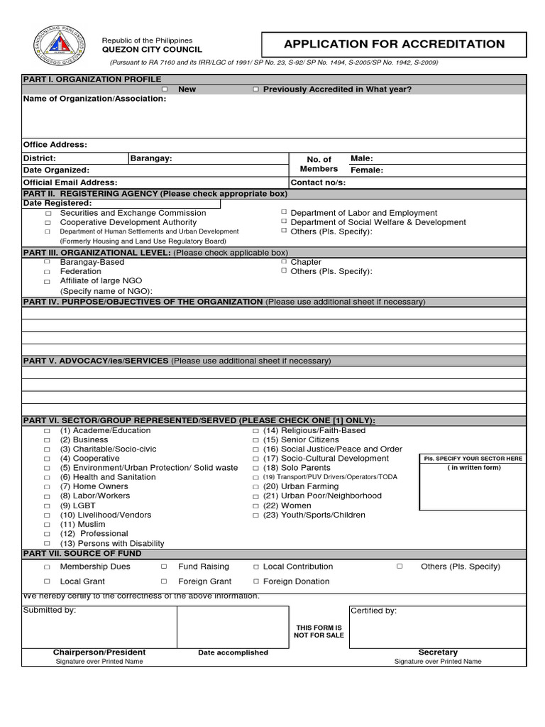 Application For Accreditation | Download Free PDF | Non Governmental Organization | Economies