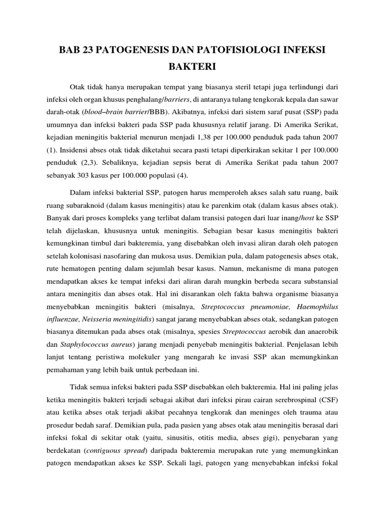 Bab 23 Patogenesis Dan Patofisiologi Infeksi Bakteri | PDF