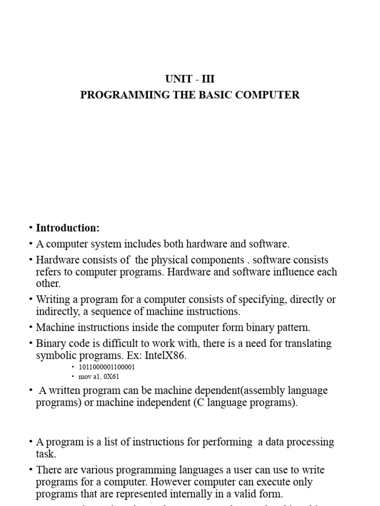 CA Unit - III | PDF | Assembly Language | Computer Program
