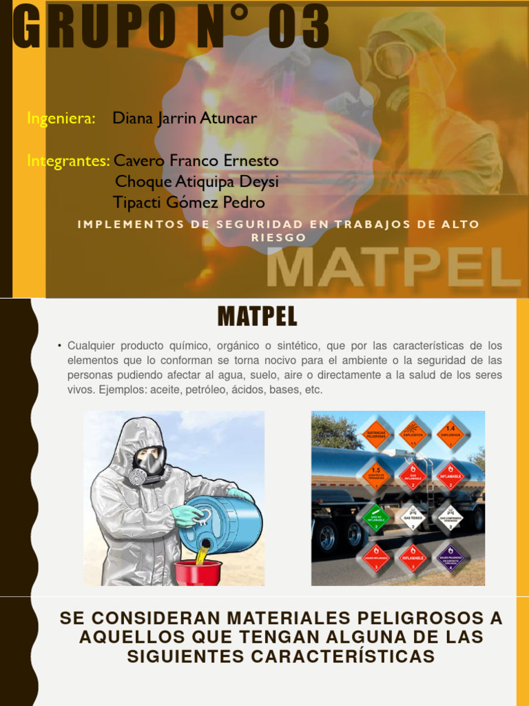 Grupo N° 03 EPP MATPEL | PDF | Contaminación | Química