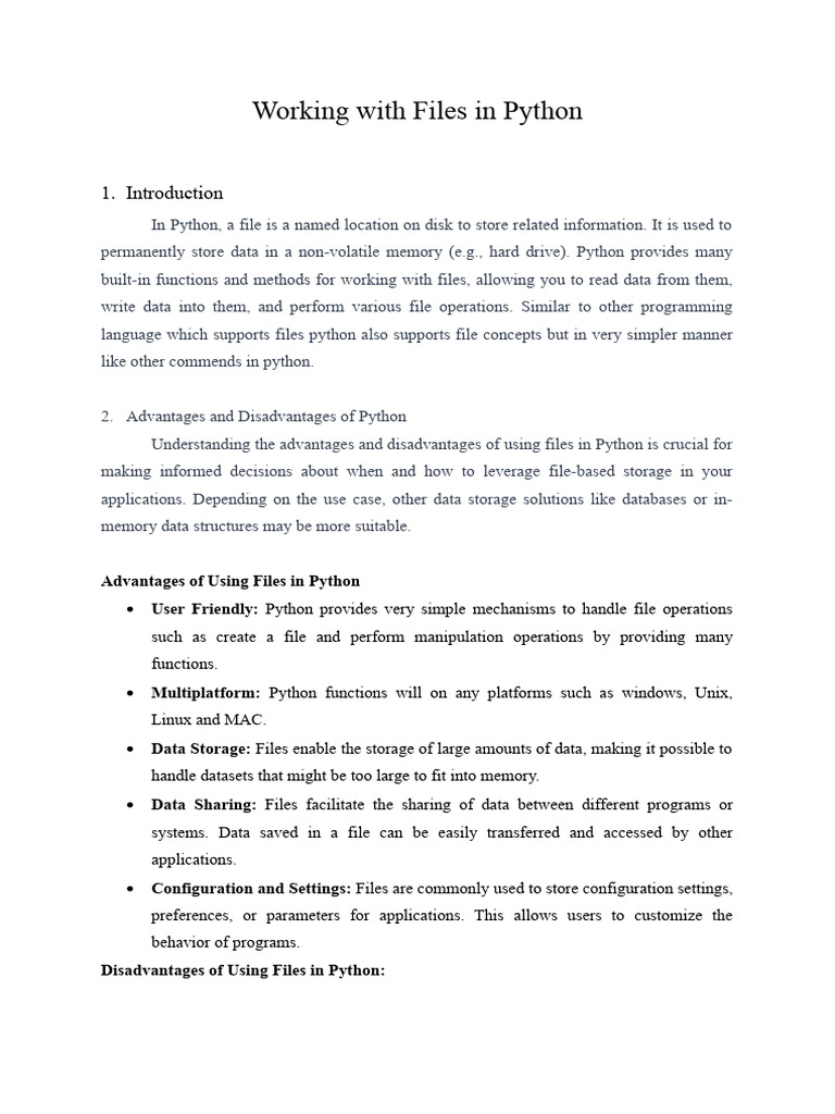 Working With Files in Python | PDF