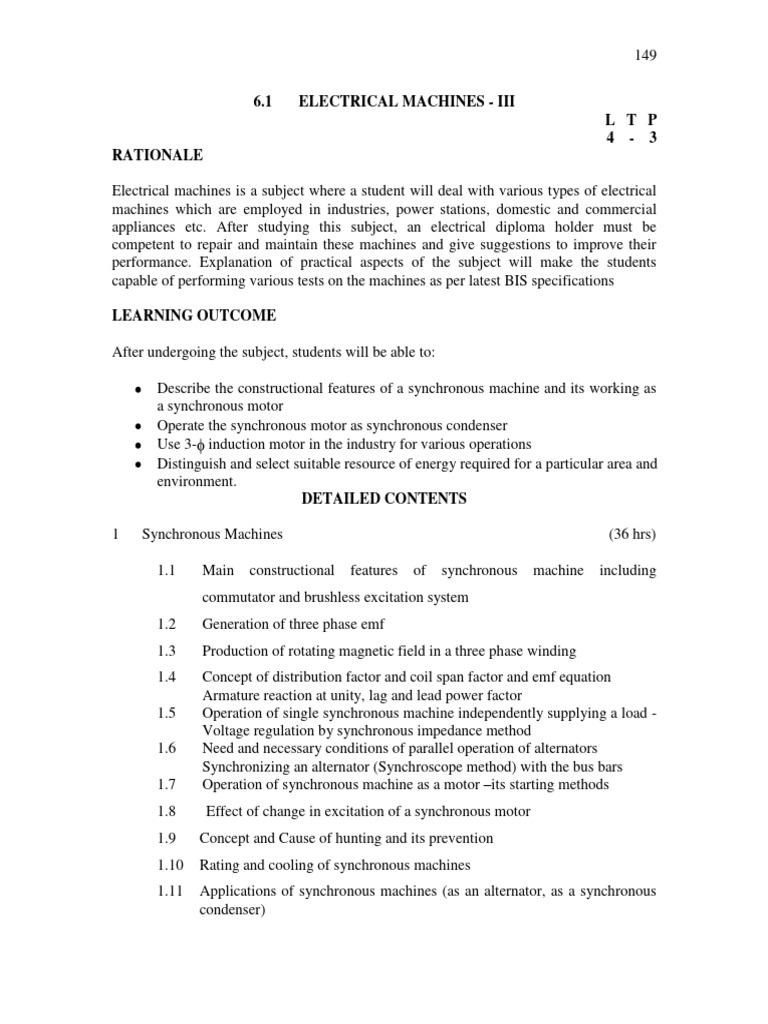 Detailed Syllabus Contents (6th Sem EE) | PDF | Science & Mathematics ...