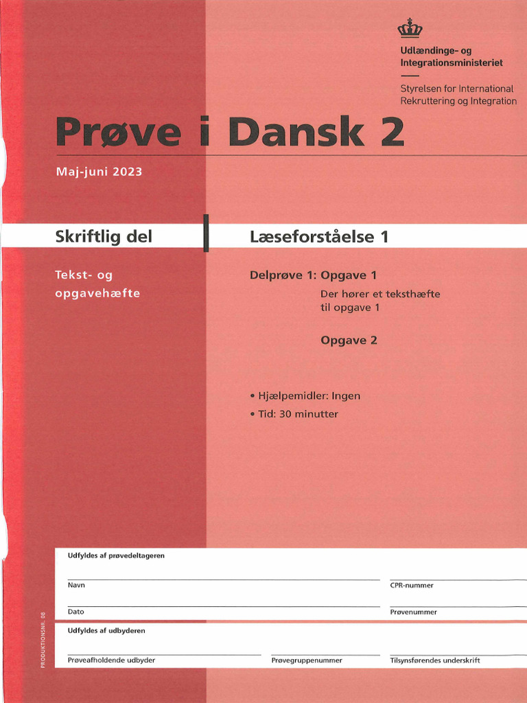 PD2 Maj23 LAeseforstaaelse 1 Tekst Og Opgavehaefte | PDF